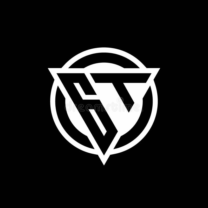 GT Logo with Negative Space Triangle Shape and Circle Rounded Stock ...