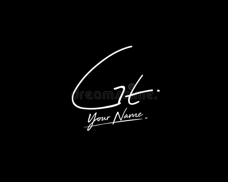 GT Signature Initial Logo Template Vector. Initial Signature Logo ...