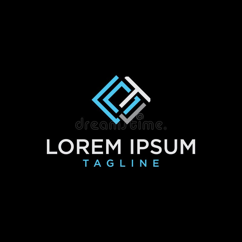 Gt or Tg Square Logo Design Stock Vector - Illustration of negative ...