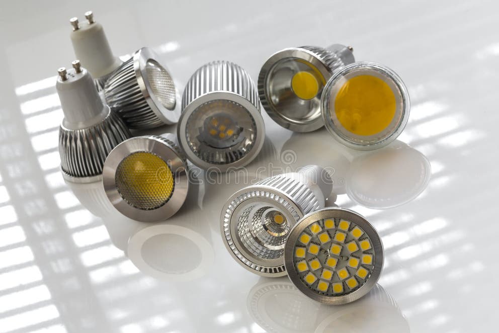 GU10 LED Bulbs with Different Light-emitting Chips Stock Image - Image ...