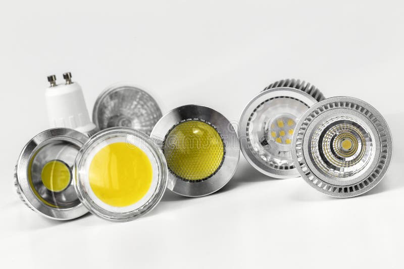 GU10 LED Bulbs with Different Light-emitting Chips Stock Image - Image ...