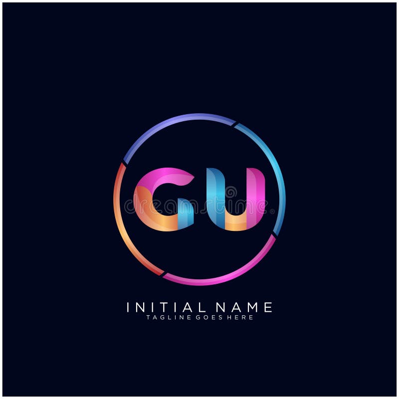 GU Letter Logo Icon Design Template Elements Stock Vector ...