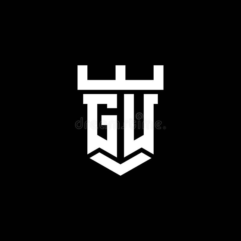 GU Logo Letter Castle Shape Style Stock Vector - Illustration of logo ...