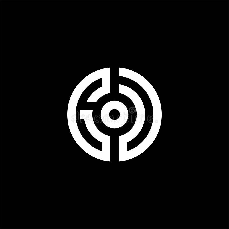 GU Monogram Logo with Abstract Circle Style and Dot in the Middle Stock ...