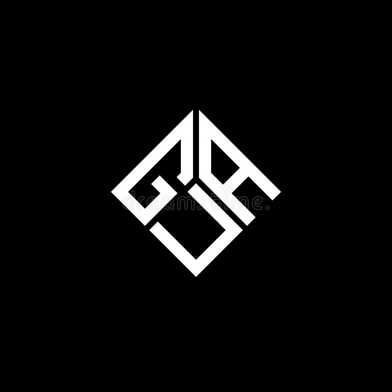 GUA Letter Logo Design on Black Background. GUA Creative Initials ...