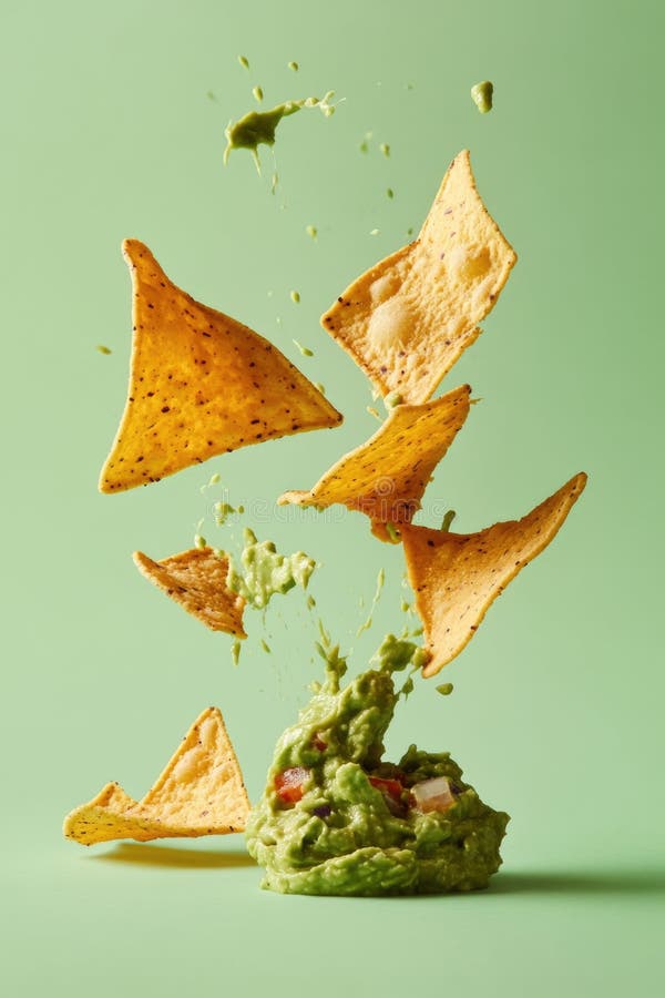 Guacamole and Chips Explosion Stock Photo - Image of healthy, fresh ...