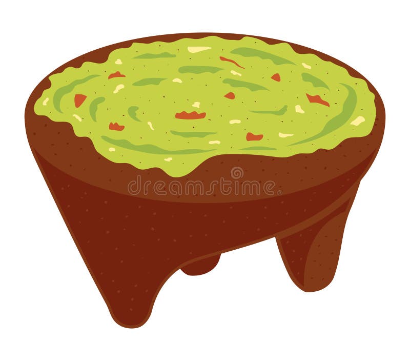 Guacamole in molcajete stock vector. Illustration of gallo - 296865374