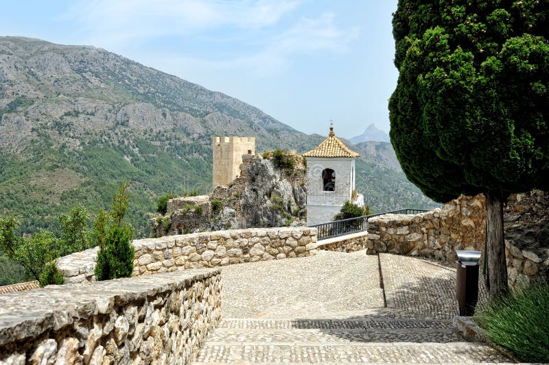 Guadalest in Spain. Top View of the Castle Stock Photo - Image of ...