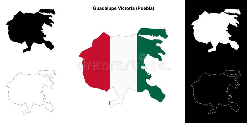 Guadalupe Victoria Outline Map Stock Illustration - Illustration of ...