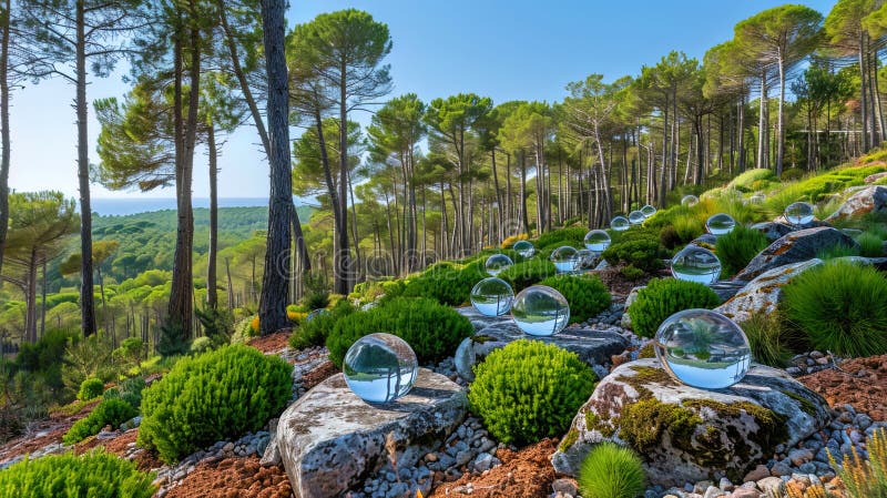 Guadial Balls Sparkling in the Rays of the Sun, Creating a Feeling of ...
