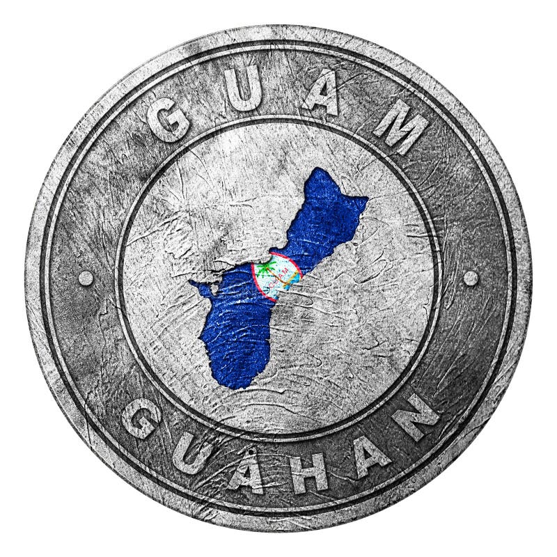 Guam Flag Button with Map stock illustration. Illustration of heritage ...