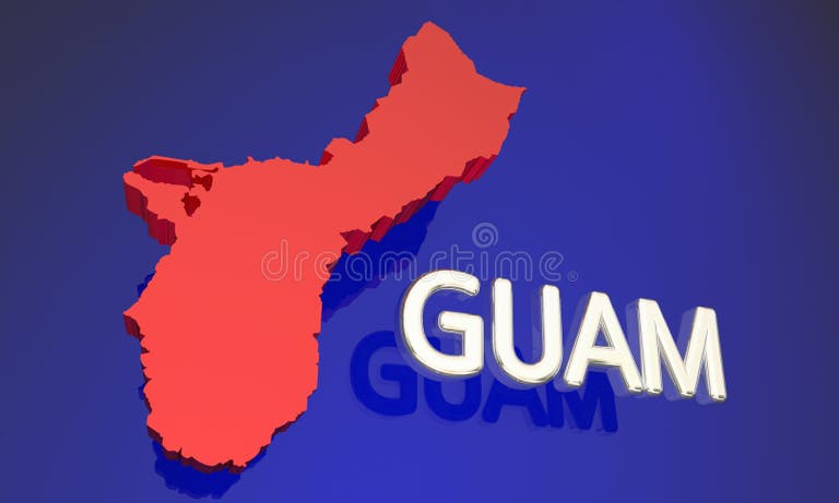 Guam GU Protectorate Territory Map Name Stock Illustration ...