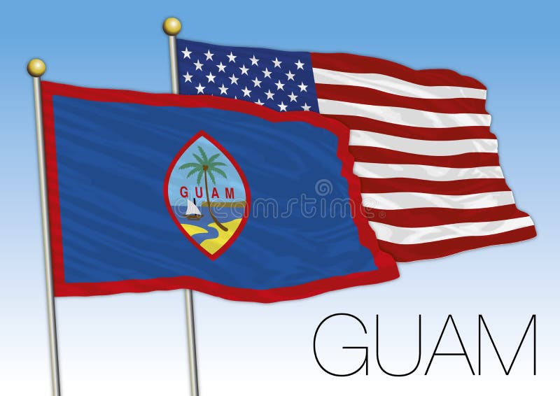 Guam Island and United States Flags Stock Vector - Illustration of ...