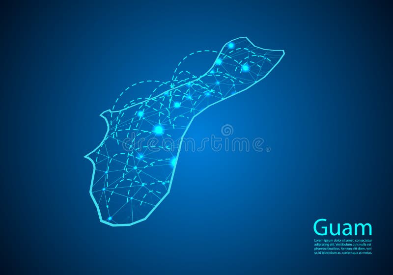 Guam Map with Nodes Linked by Lines. Concept of Global Communication ... Guam Map with Nodes Linked by Lines. Concept of Global Communication ...