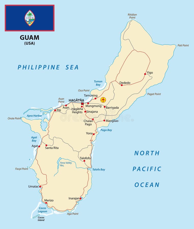 Guam map stock vector. Illustration of nation, pacific - 77790949