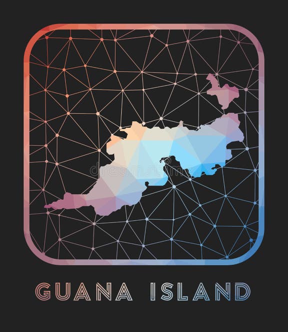 Guana Island map design. stock vector. Illustration of poly - 174527898