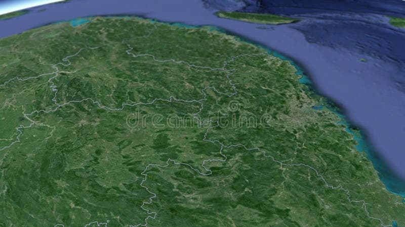 Guangdong - Physical Map of the Globe Animation Map Stock Video - Video ...