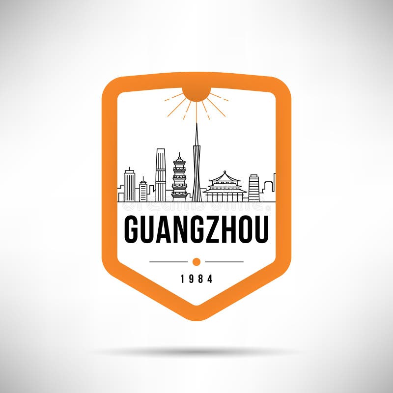 Guangzhou City Modern Skyline Vector Template Stock Illustration ...