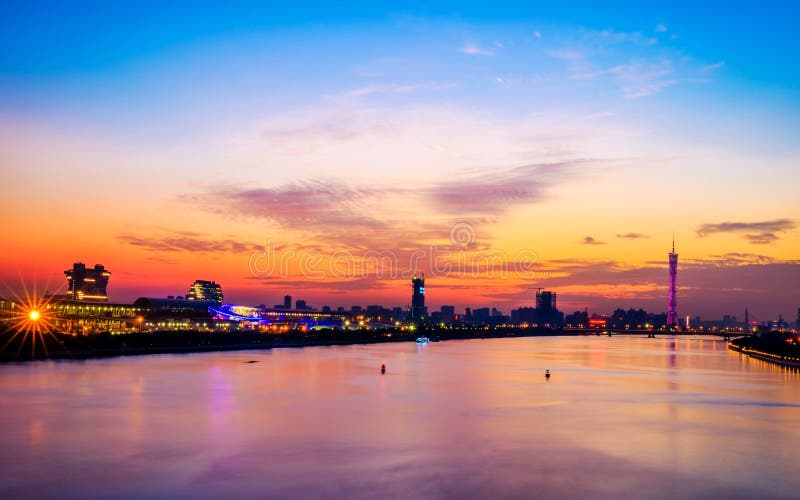 Skyline of Guangzhou stock image. Image of city, building - 61781633