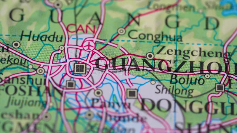 Guangzhou Highlighted on a World Map 4K Stock Video - Video of marker ...