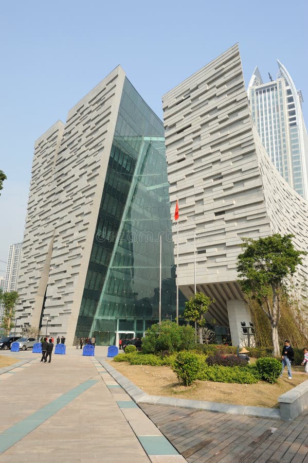 Guangzhou New Library editorial photo. Image of blue - 24470106