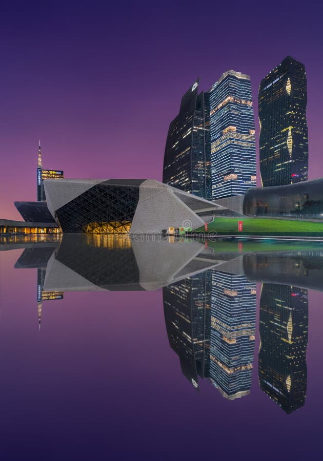 Guangzhou Opera & Purple Sky Editorial Stock Image - Image of ...