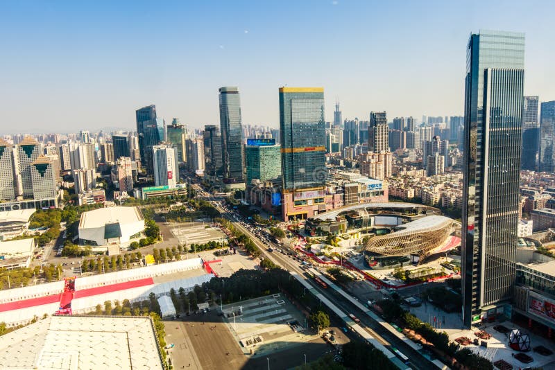 Guangzhou Tianhe District editorial photo. Image of outdoors - 64084191