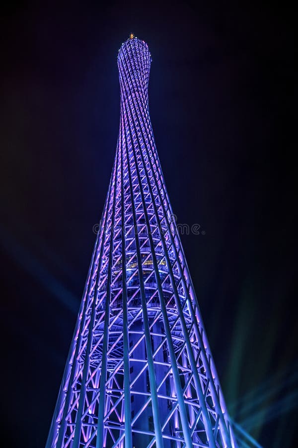 Guangzhou Tower editorial photography. Image of nightscenes - 171105747