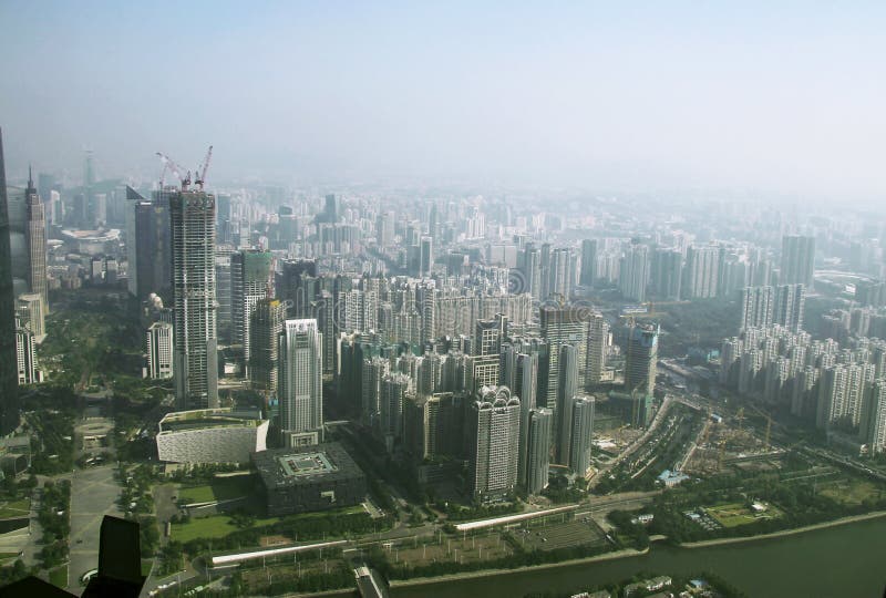 Guangzhou View from the Baiyun Mountain Stock Photo - Image of city ...