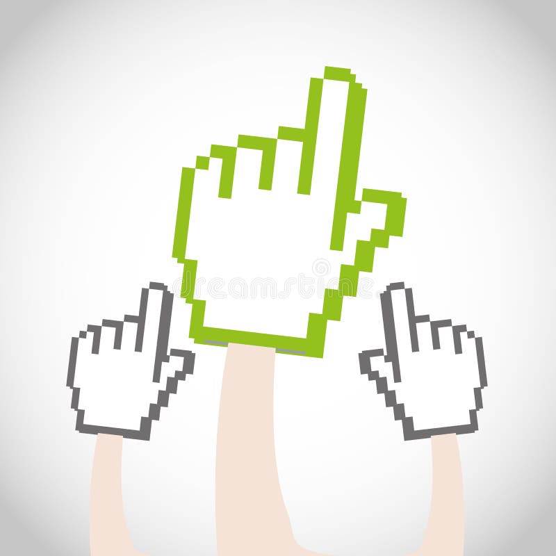 Guantes Del Cursor De La Mano Ilustración del Vector - Ilustración de ...