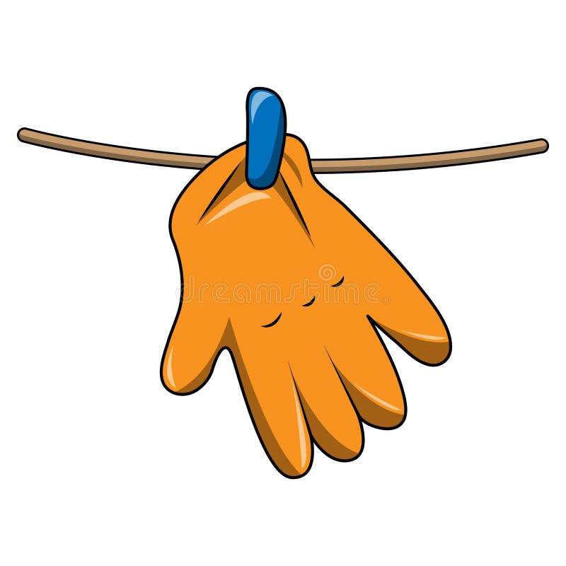 Guantes Vectoriales Colgando Para Secar Al Sol Ilustración del Vector ...