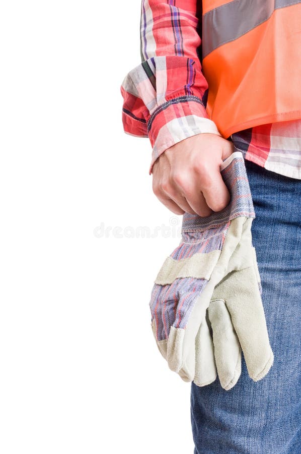 Guanti Di Cuoio Del Lavoro Della Tenuta Della Mano Del Costruttore ... Guanti Di Cuoio Del Lavoro Della Tenuta Della Mano Del Costruttore ...