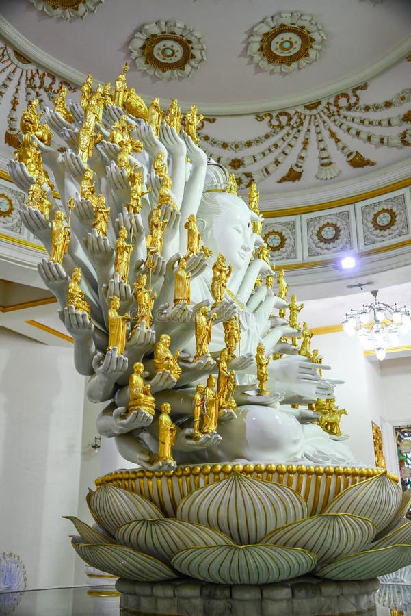 Thousand-hand Guanyin Statue Inside the Building. Stock Photo - Image ...