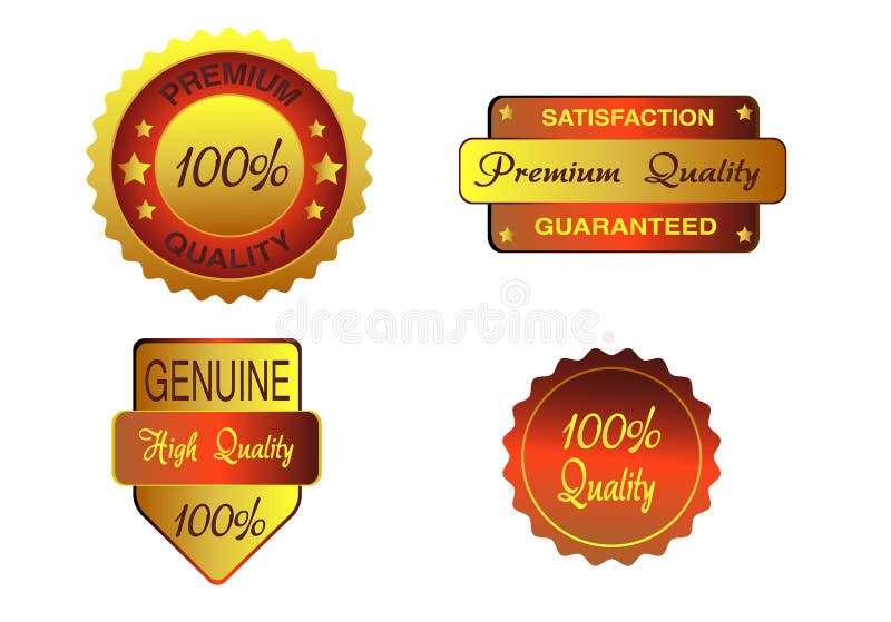 Gold Premium Quality Guarantee Labels Stock Vector - Illustration of ...