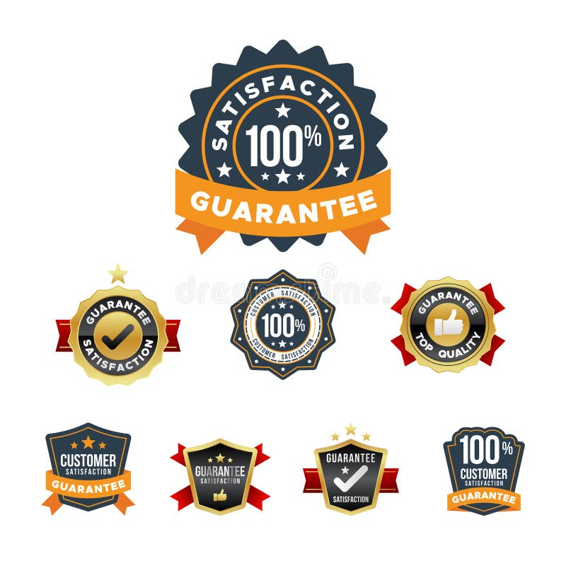 Guarantee Badge Vector Design Collection Stock Vector - Illustration of ...