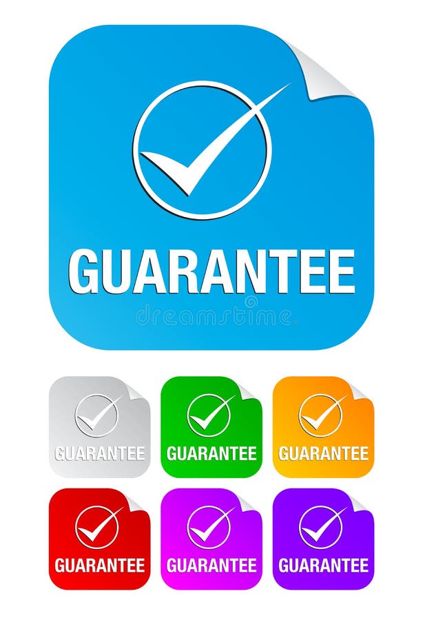 Guarantee Check Mark,square Stickers Stock Vector - Illustration of ...