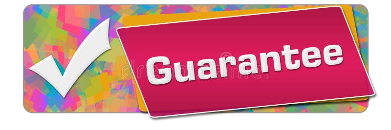 Guarantee Colorful Texture Pink Rounded Squares Stock Illustration ...