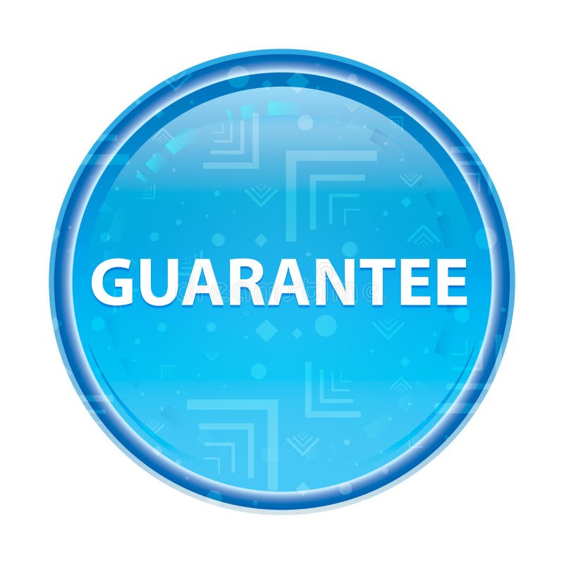 Guarantee Floral Blue Round Button Stock Illustration - Illustration of ...