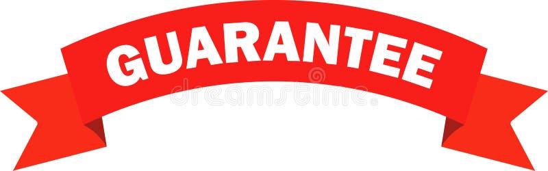 Guarantee Icon in Red Curved Ribbon, Guarantee Icon, Guarantee Red ...