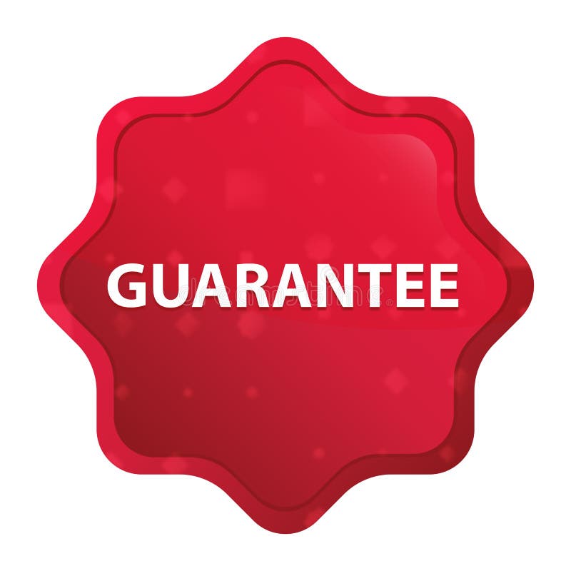 Guarantee Misty Rose Red Starburst Sticker Button Stock Illustration ...