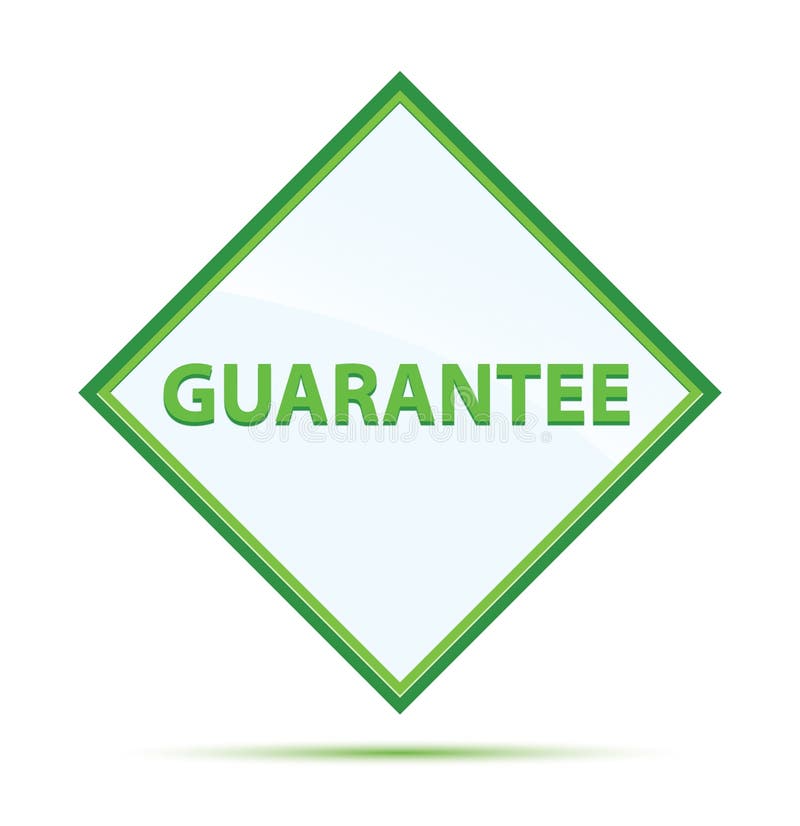 Guarantee Modern Abstract Green Diamond Button Stock Illustration ...