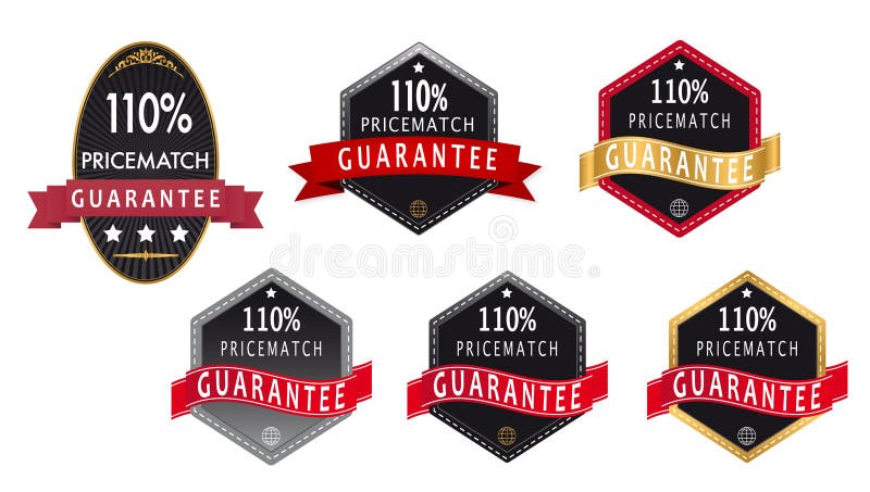 110 Guarantee Price Match Label Stock Illustration - Illustration of ...
