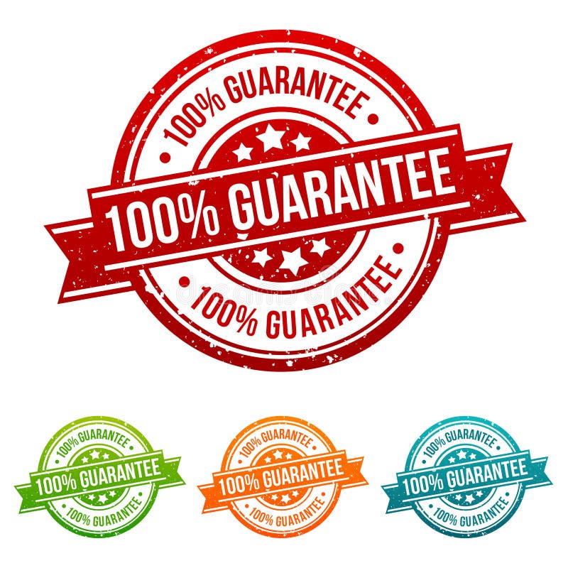100 Guarantee Stamp Button Banner Badge in Different Colours Stock ...