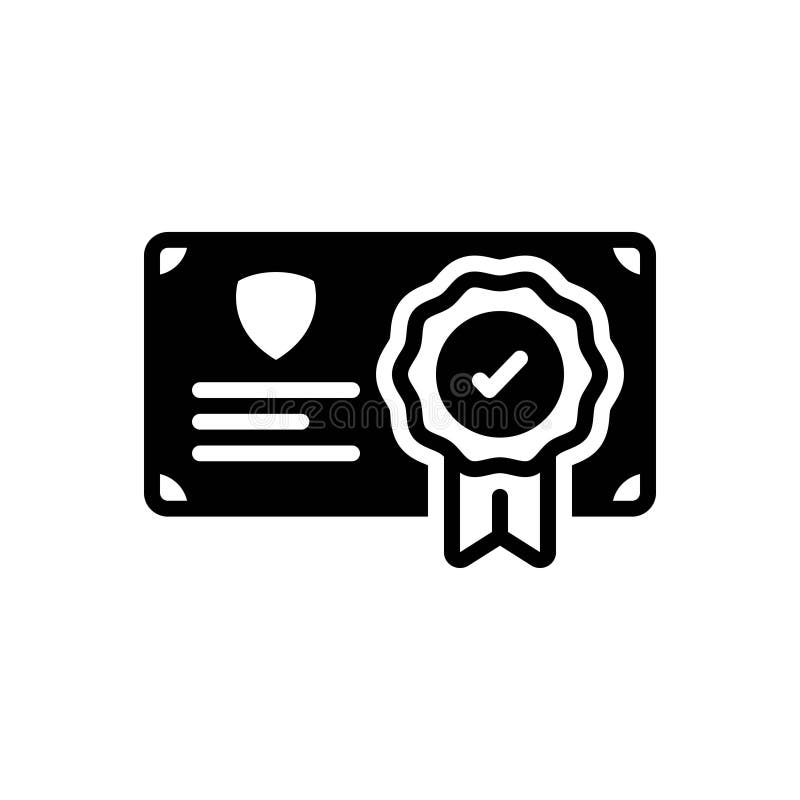 Black Solid Icon for Guaranteed, Warranty and Quality Stock Vector ...