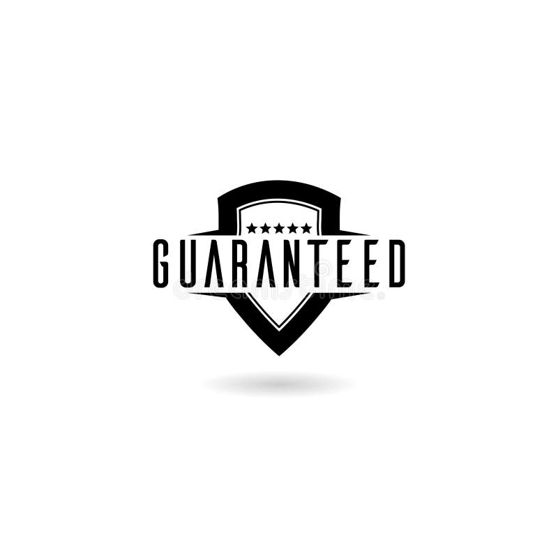 Guaranteed Shield Icon with Shadow Stock Vector - Illustration of ...
