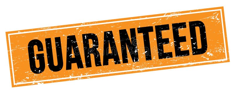 GUARANTEED Text on Black Orange Grungy Rectangle Stamp Stock ...