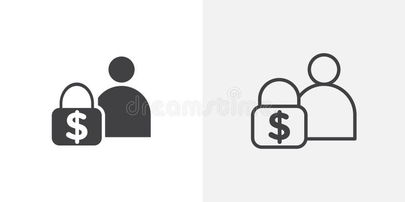Guarantor Line Icon Isolated on White Background Stock Vector ...