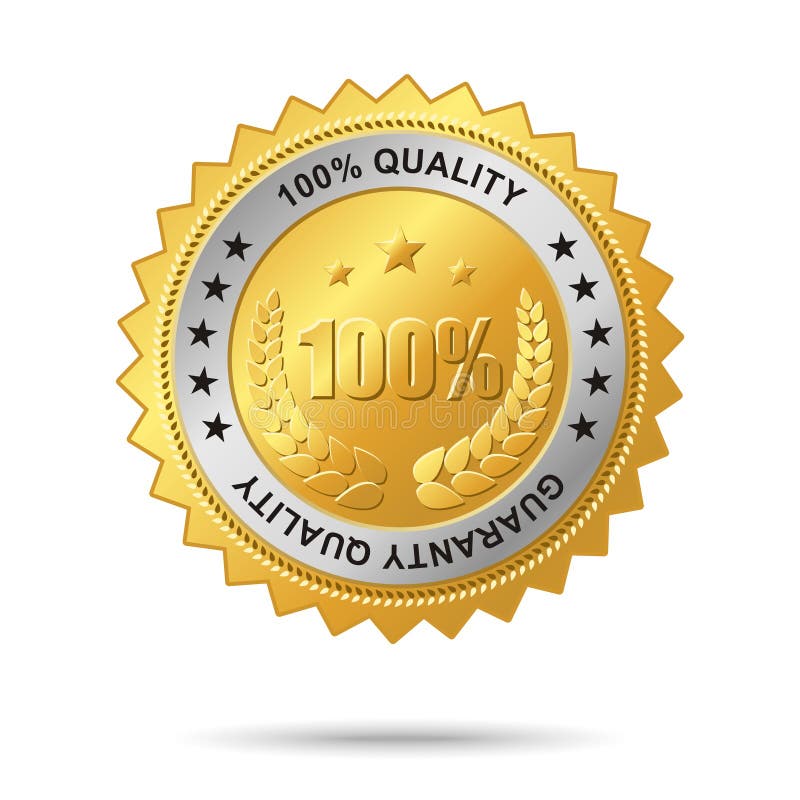 Golden Quality Guarantee Badges Stock Vector - Illustration of back ...