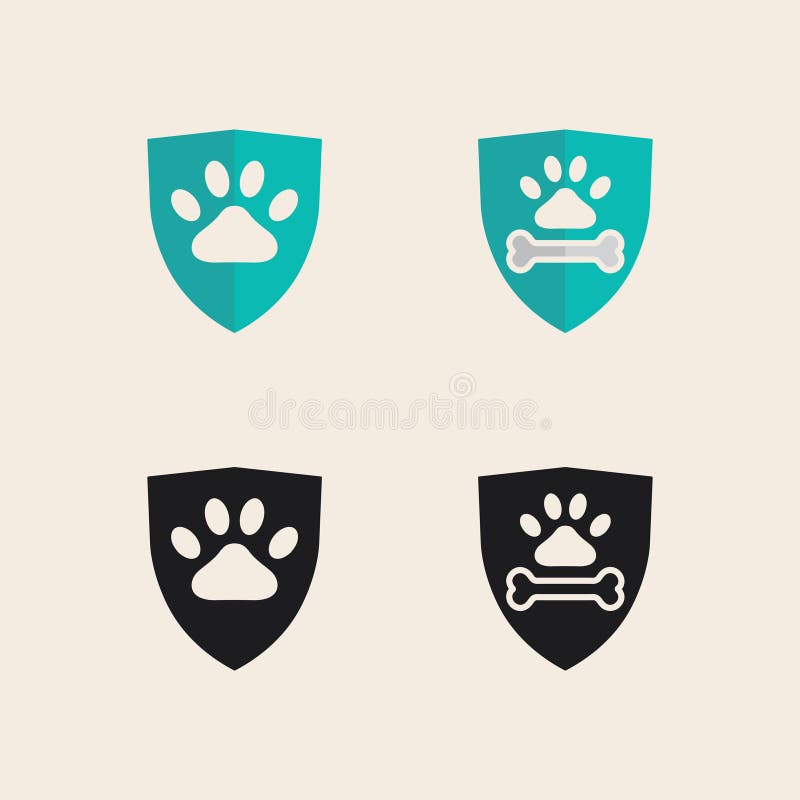 Guard Dog Head Logo Vector Set Stock Illustration - Illustration of ...