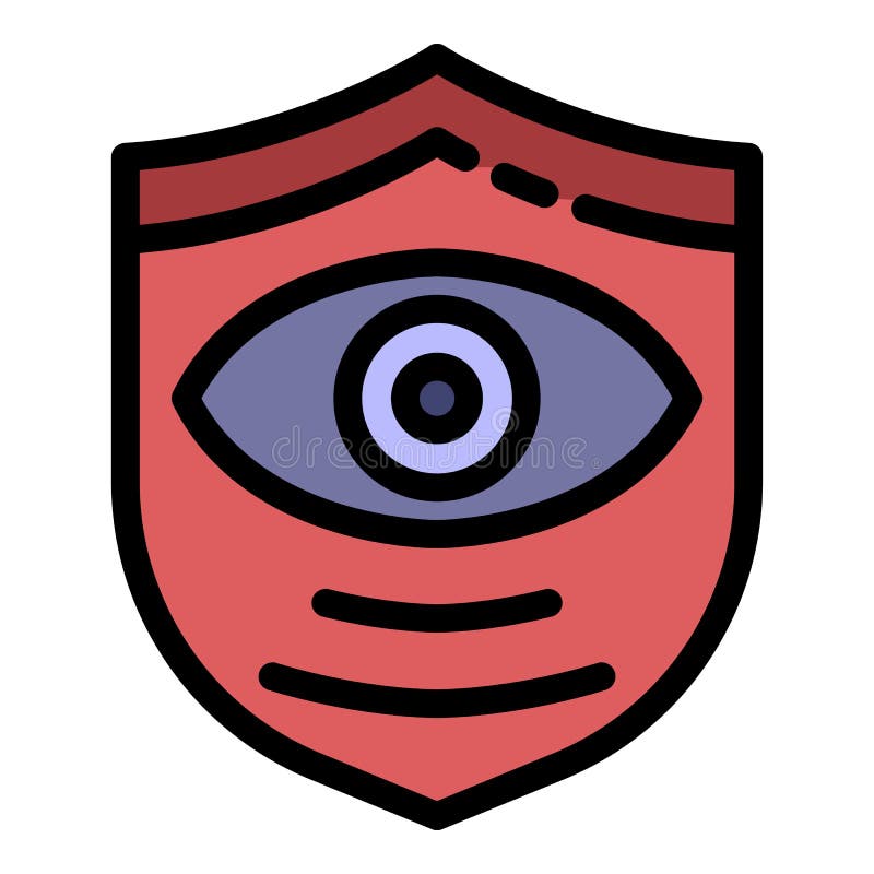 Guard Eye Shield Icon Color Outline Vector Stock Vector - Illustration ...